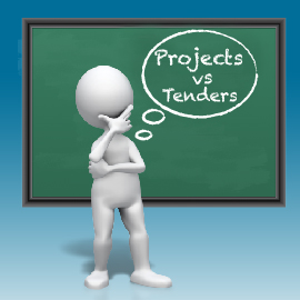 How do Projects differ from Tenders on our website?